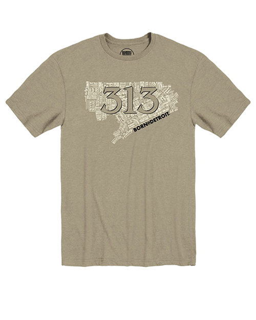 313 Detroit Map T Shirt – Born In Detroit
